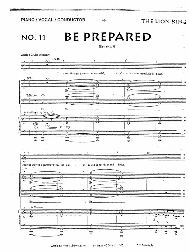Be Prepared (Lion King) | PDF