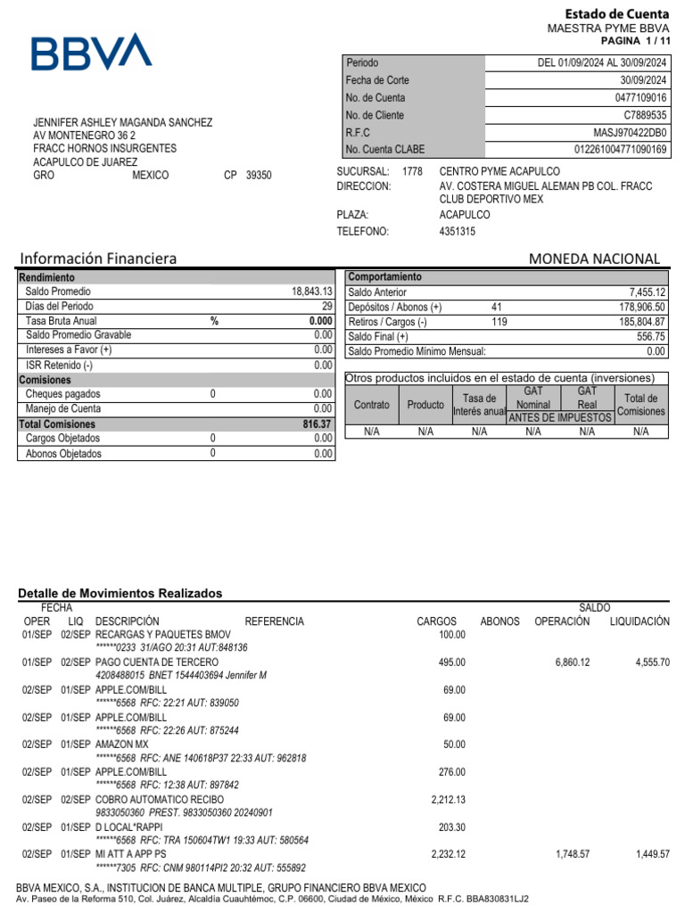 Bbva Jenny | PDF | Bancos | Tarjeta de débito