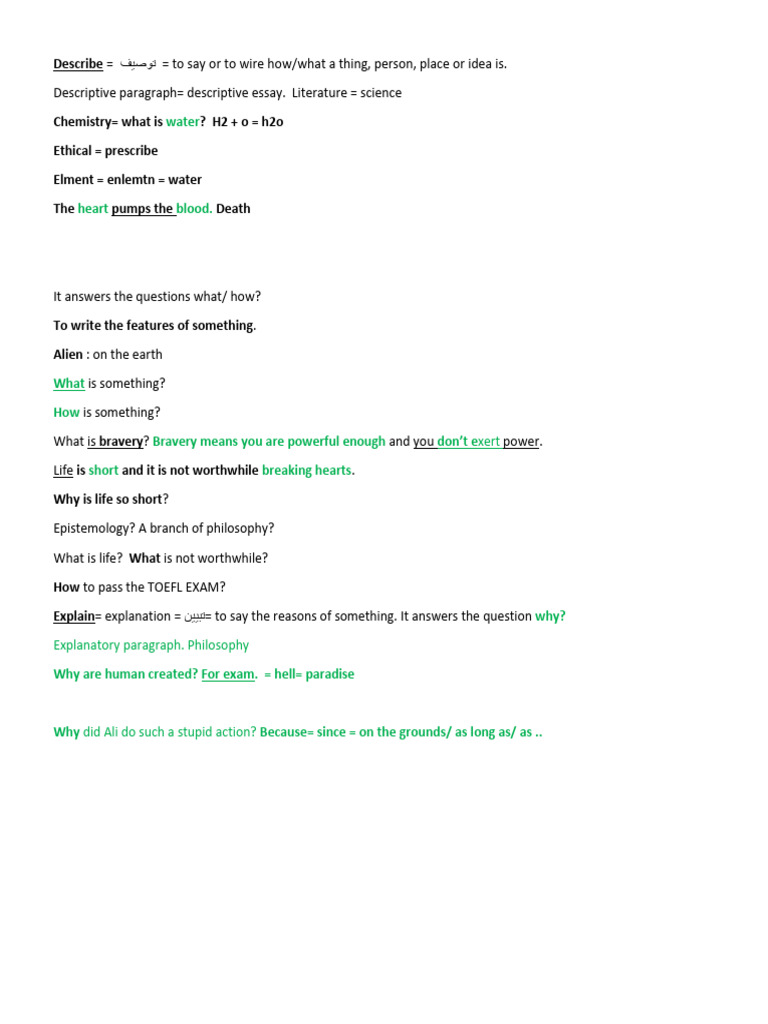 Describe is Describe | PDF