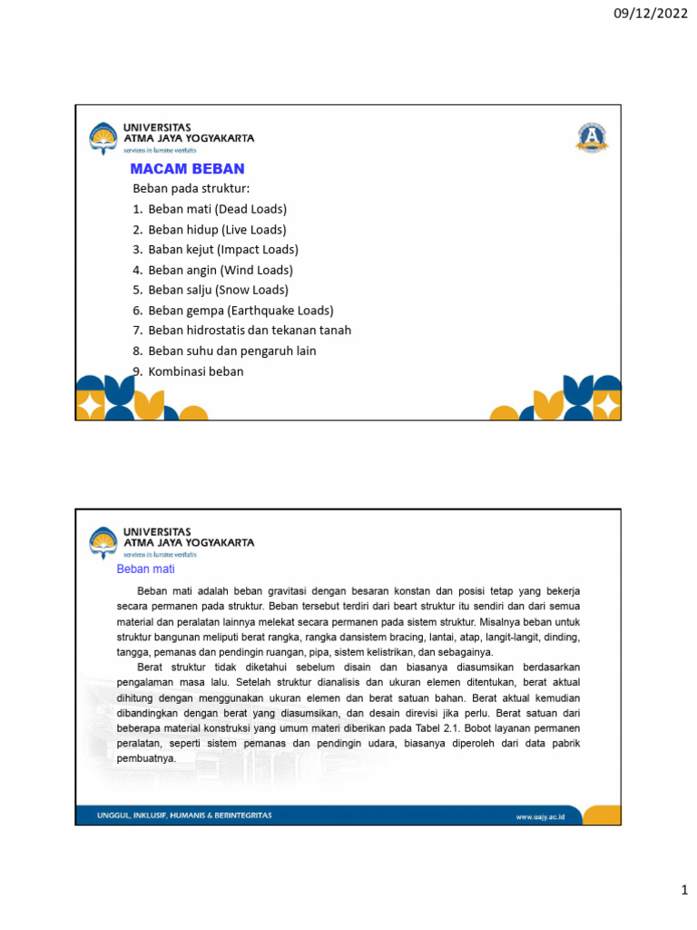 Macam Dan Jenis Beban Struktur | PDF
