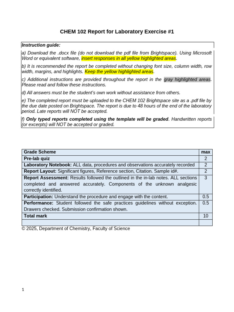 102 Ex1 Template Report 2501 | PDF | Thin Layer Chromatography ...