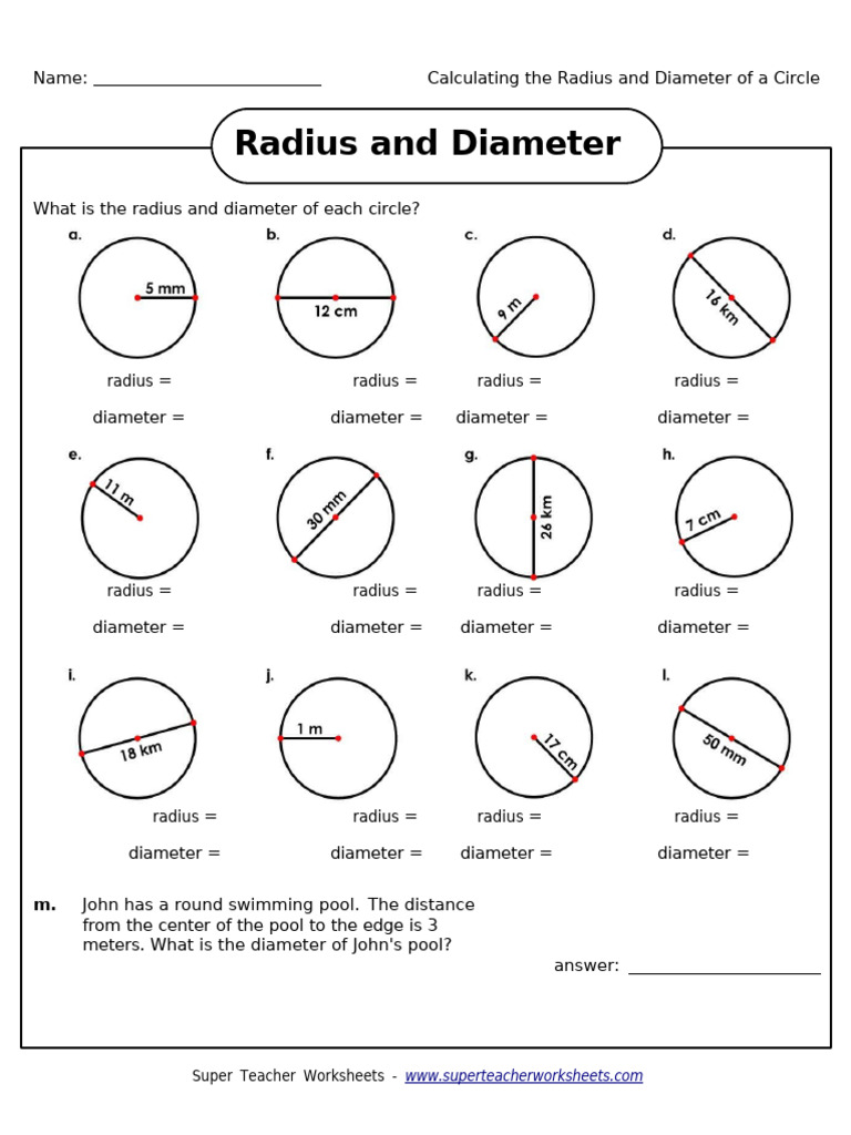 Circles Radius Diameter TWDDQ | PDF