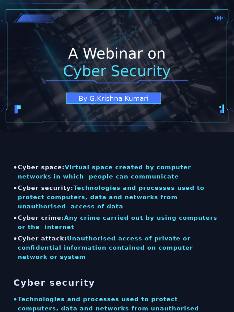 Cyber Security Webinar | PDF | Security | Computer Security
