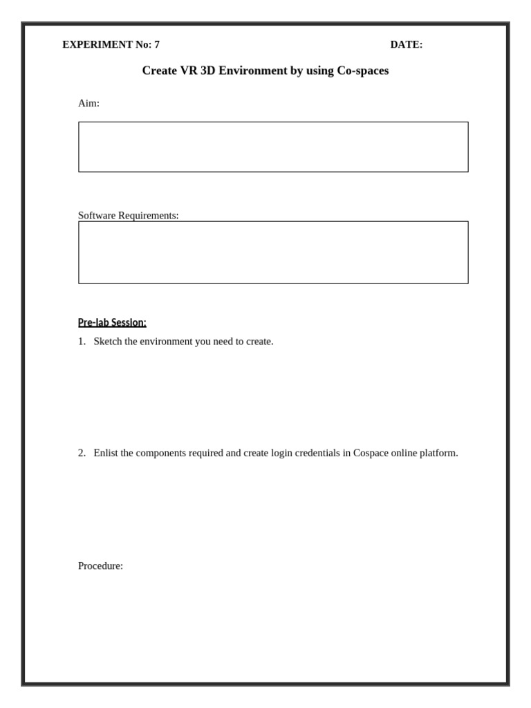 Create VR Environment in CoSpaces | PDF