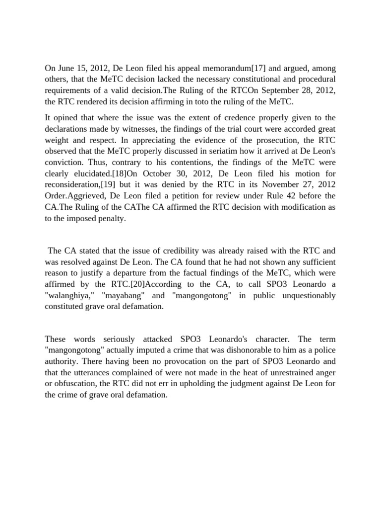 Del Leon and Lopez Case - Libel-Cyber Libel PAR 4 | PDF