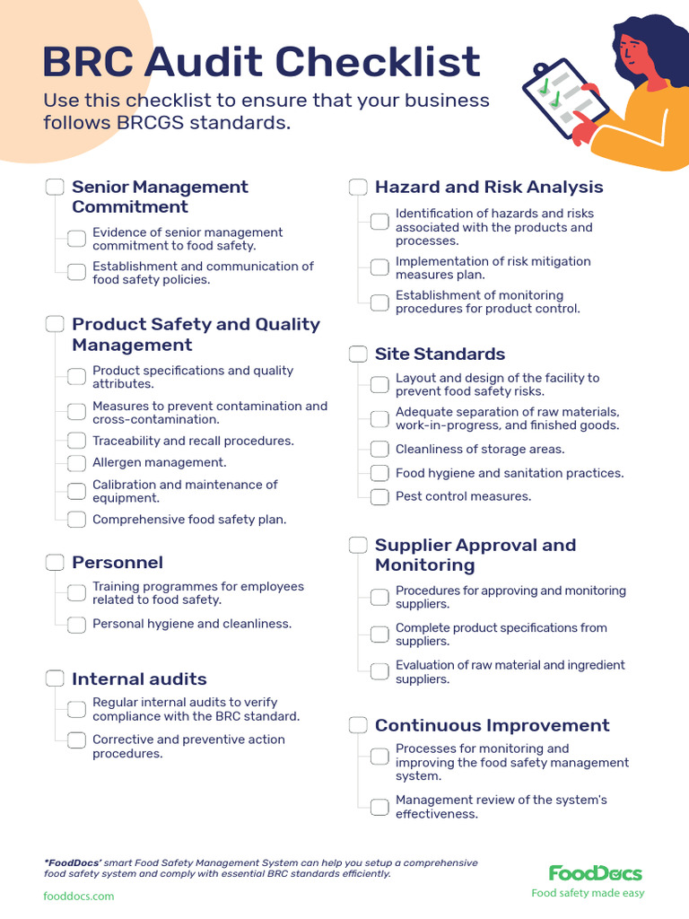 FoodDocs - BRC Audit Checklist | PDF | Food Safety | Audit