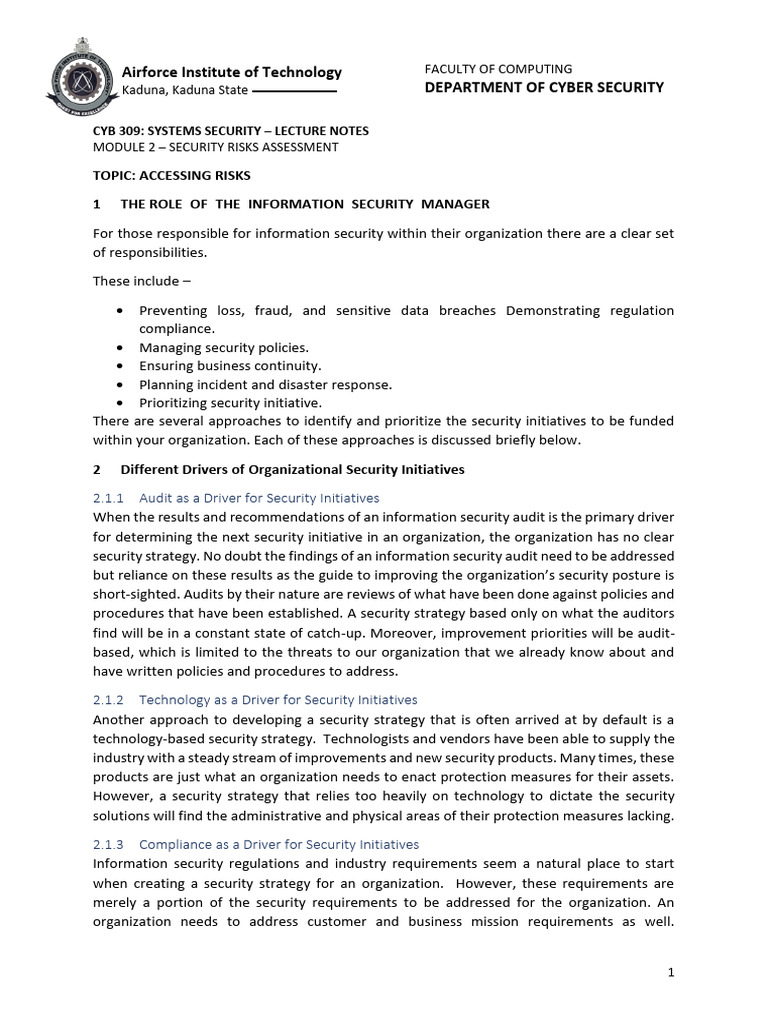 2 Security Risks Assessment - Abridged | PDF | Computer Security | Security
