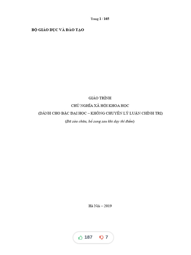 Giao Trinh Chu Nghia Xa Hoi Khoa Hoc 2021 | PDF