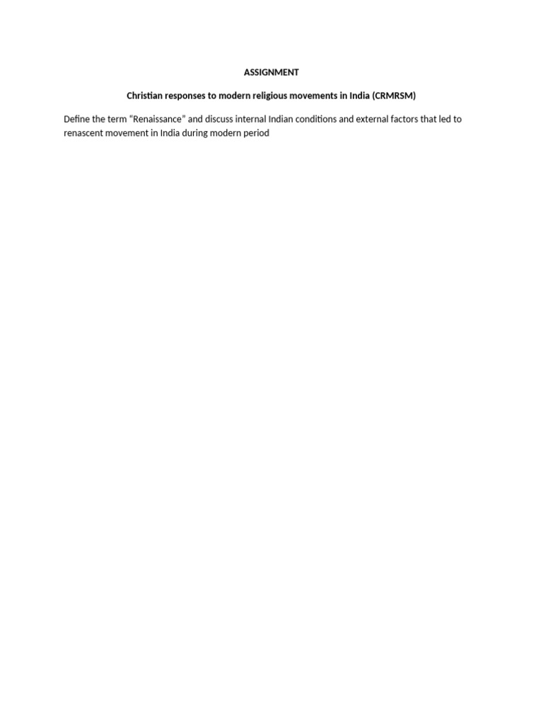 Assignment Religious Movements | PDF