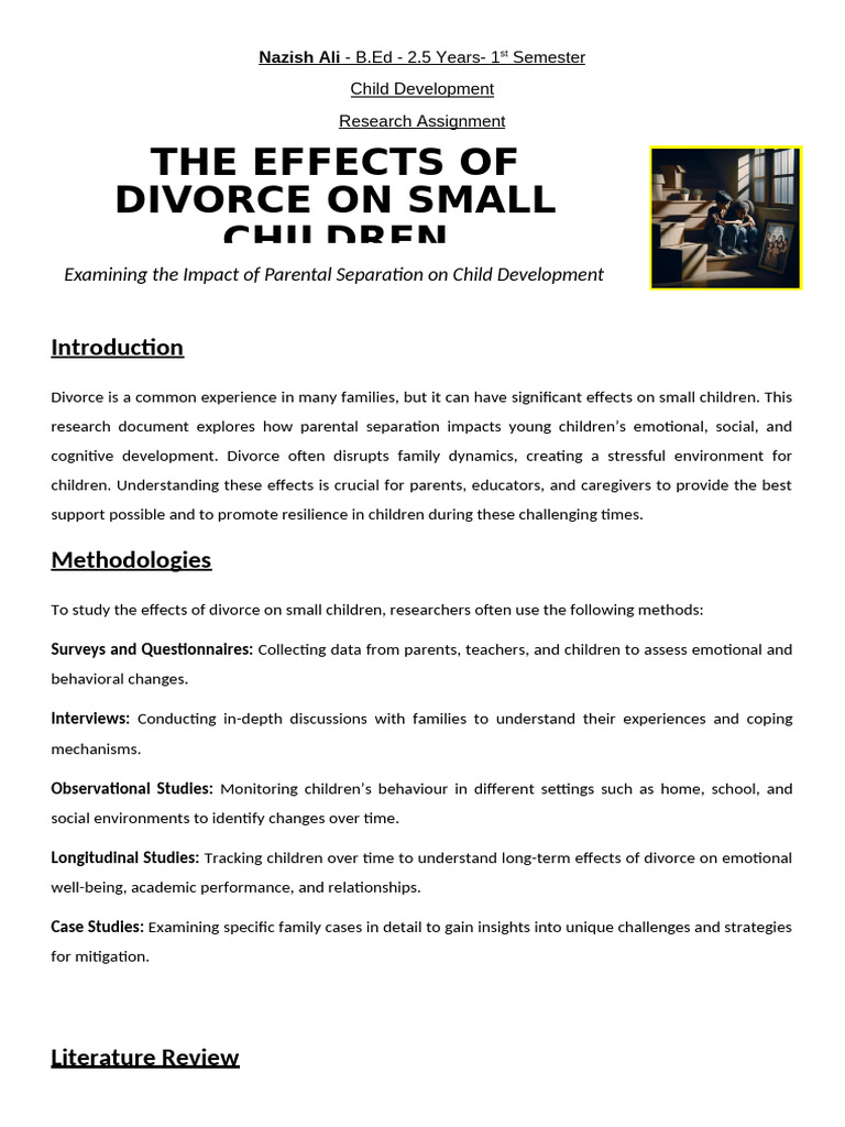 Effects of Divorce On Small Children | PDF | Family | Behavioural Sciences