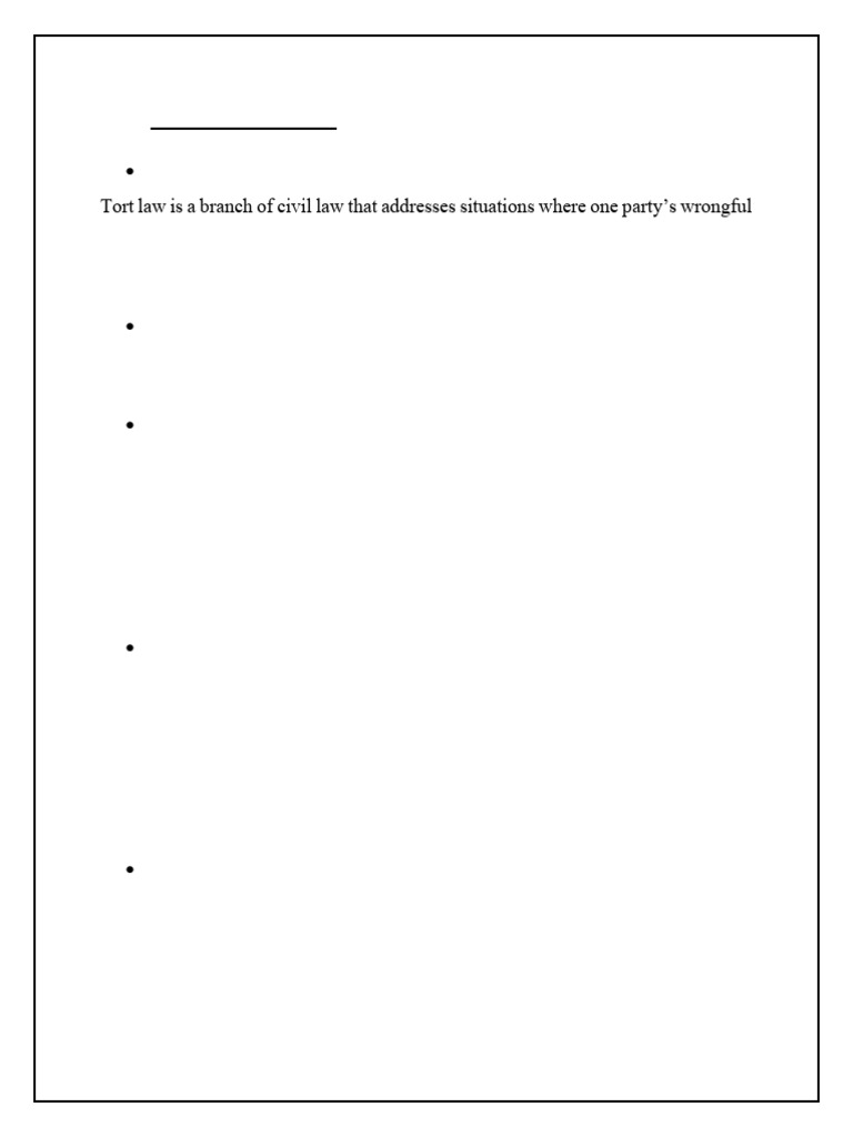 Brief overview of tort law and its purpose debdas FINAL | PDF | Tort ...