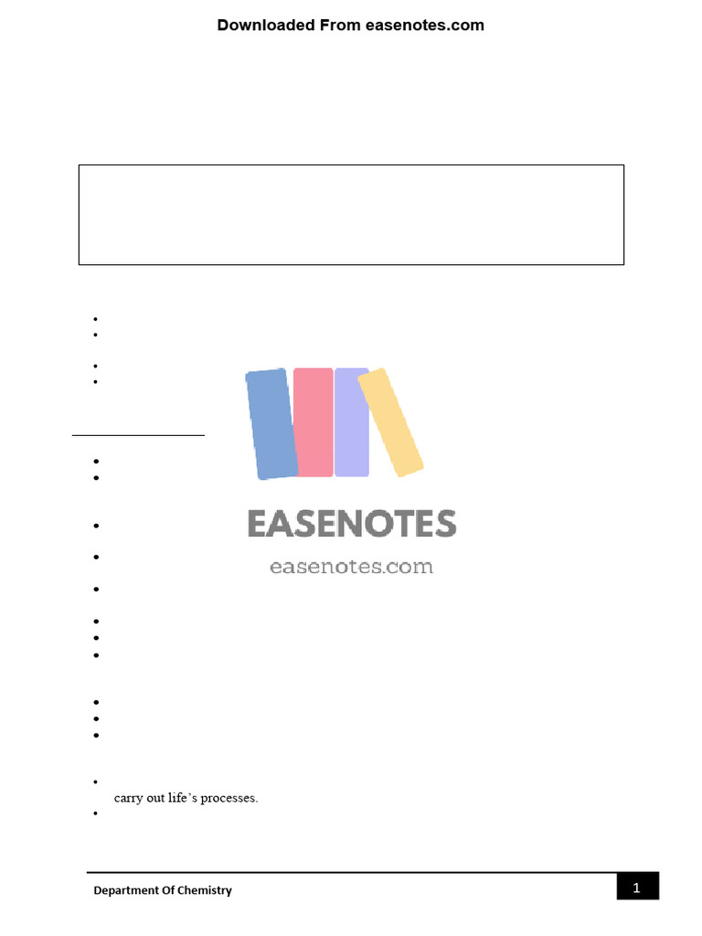 Biology for Engineers Bbok407 2022 Scheme Vtu Notes | PDF | Cell ...