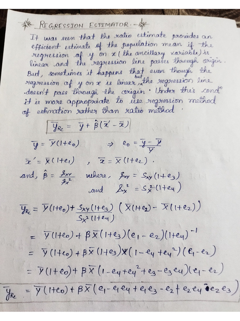Regression Estimator-1 | PDF