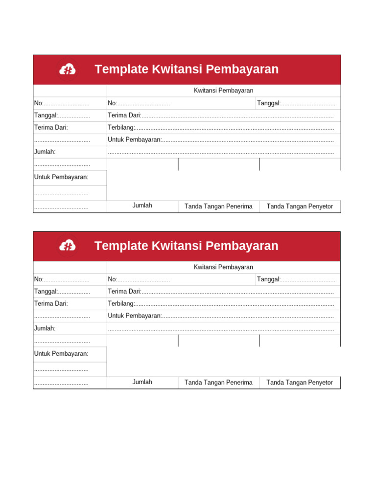 Template Kwitansi Pembayaran Word | PDF
