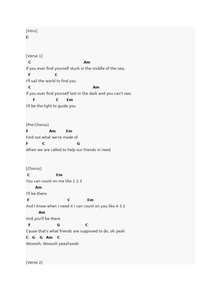 Count On Me Bruno Mars | PDF