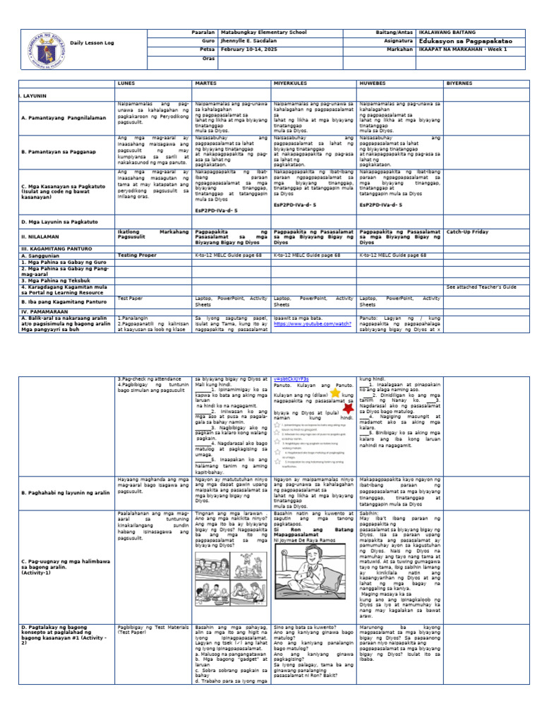 Q4-WEEK1-DLL-ESP-2 | PDF