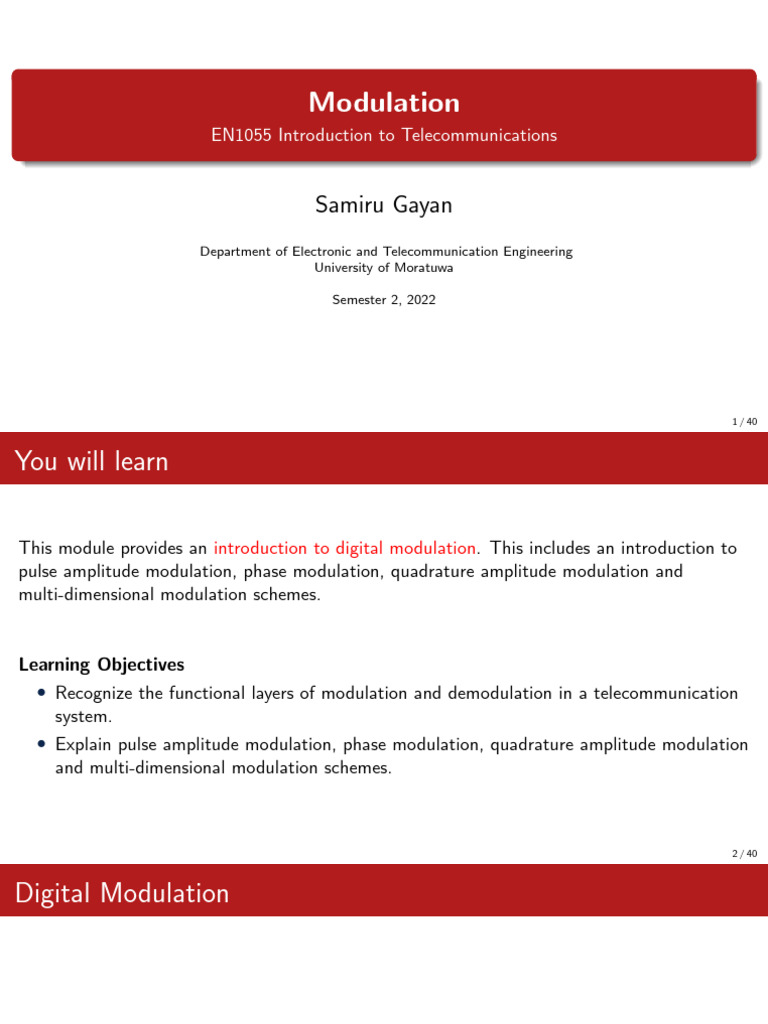 EN1055_Modulation_updated_2 | PDF | Modulation | Bandwidth (Signal Processing)