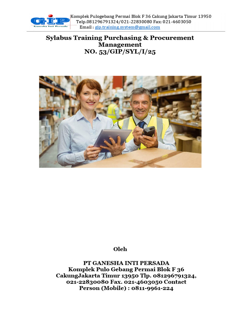 Sylabus Training Purchasing & Procurement Management | PDF