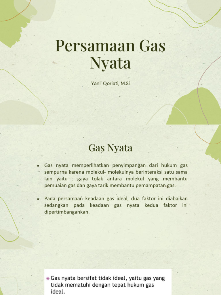 Persamaan Gas Nyata dan Redlich-Kwong | PDF