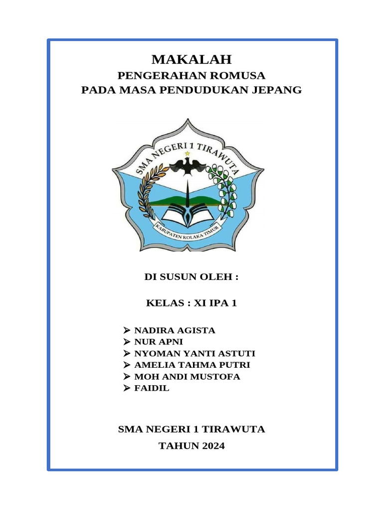 Makalah Pengerahan Romusa Pada Masa Pendudukan Jepang | PDF