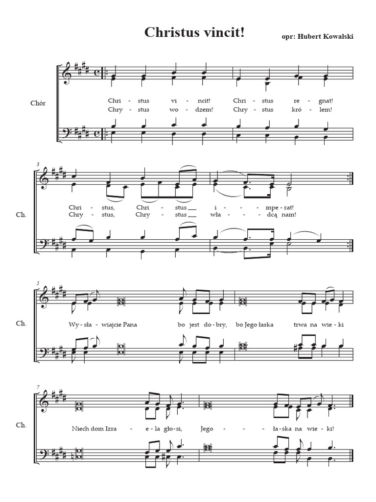Christus vincit (chór) 2 - Score | PDF