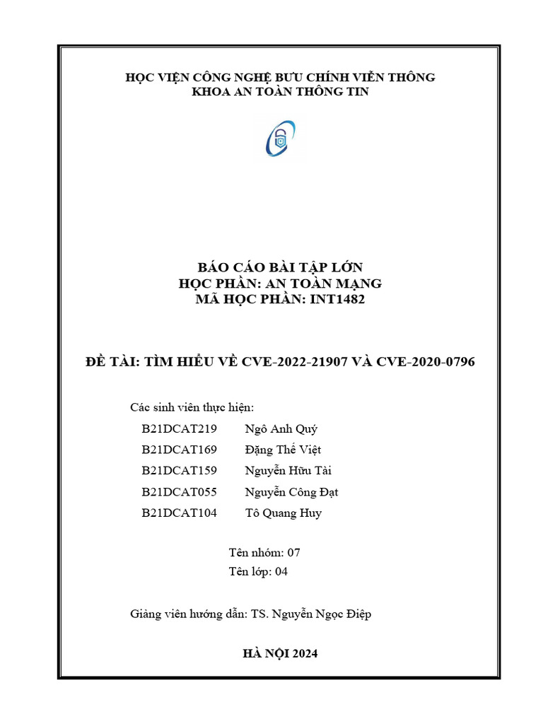 Nhóm 7 - Báo Cáo BTL | PDF