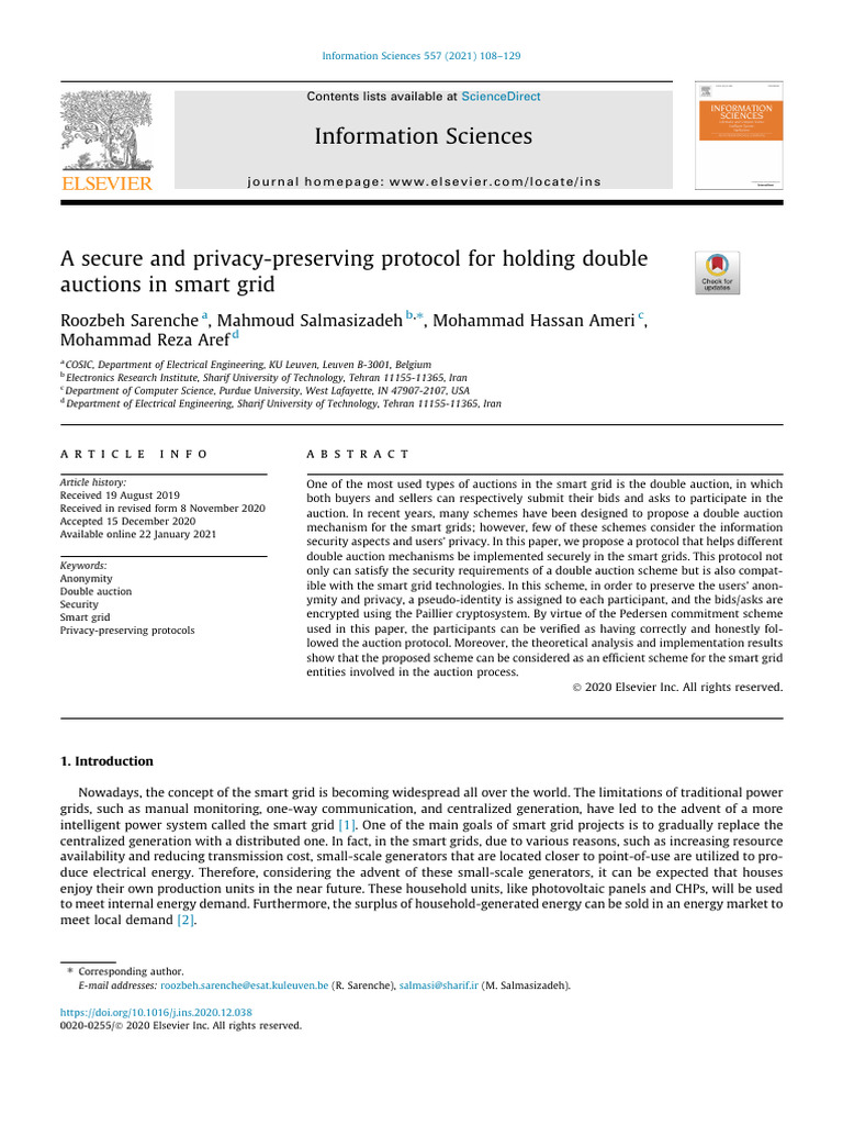 A Secure and Privacy-Preserving Protocol | PDF | Auction | Electrical Grid