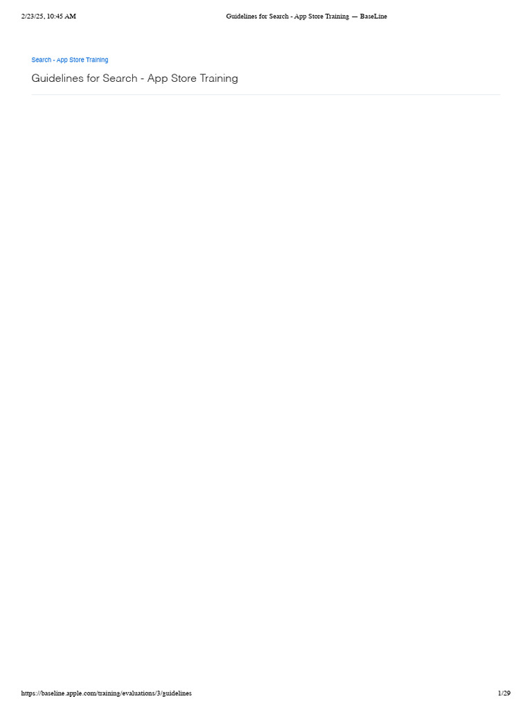 Guidelines For Search - App Store Training - BaseLine | PDF | Gmail | Spotify