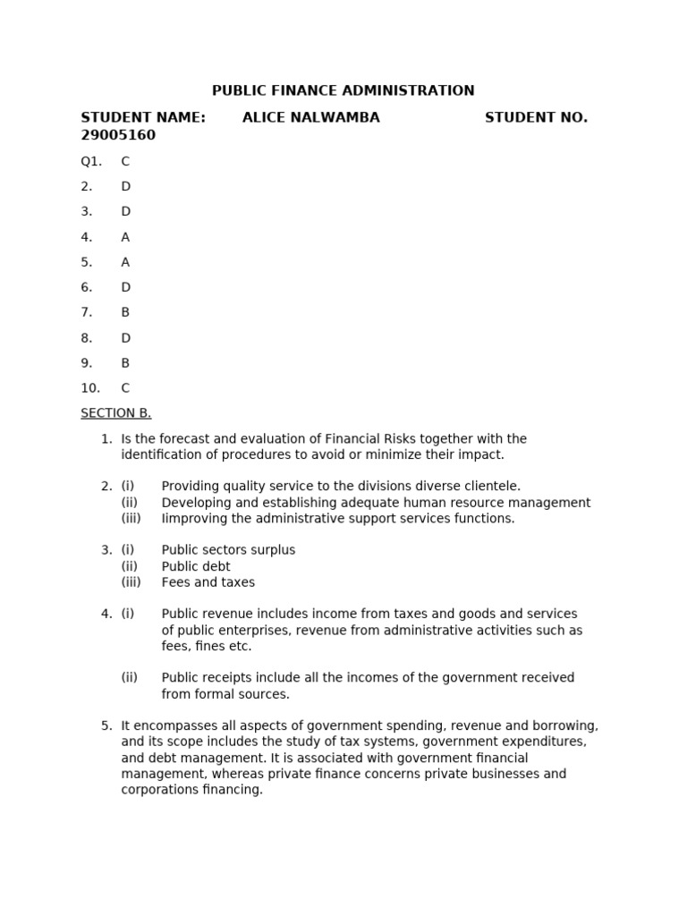 Public Finance Test 1 | PDF