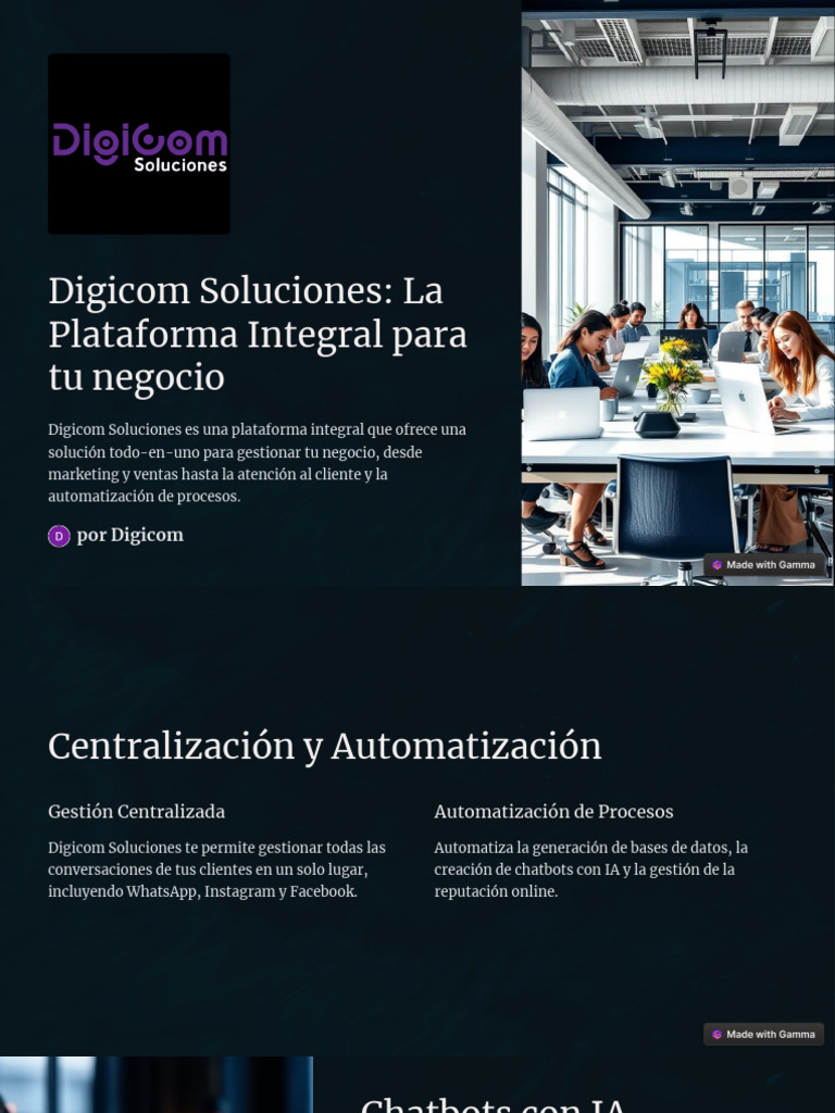 Digicom Soluciones La Plataforma Integral para Tu Negocio | PDF | Inteligencia artificial ...