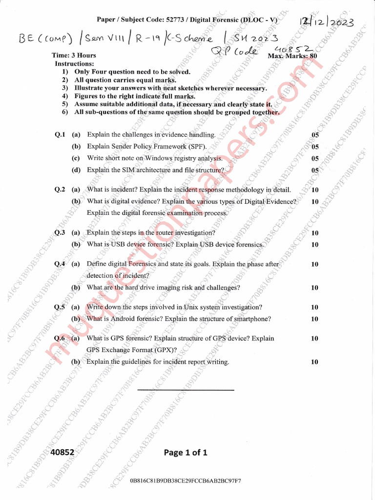 Be - Computer Engineering - Semester 8 - 2023 - December - Dloc V Digital Forensic Rev 2019 C ...