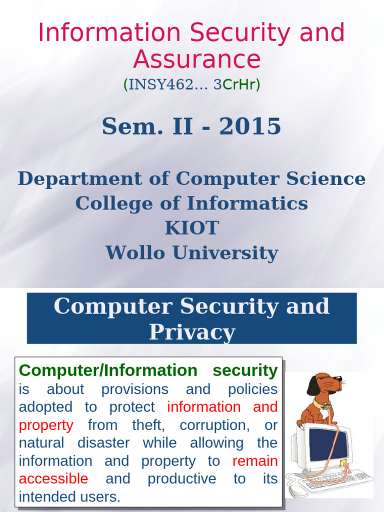 Computer Security and Privacy Overview | PDF | Security | Computer Security
