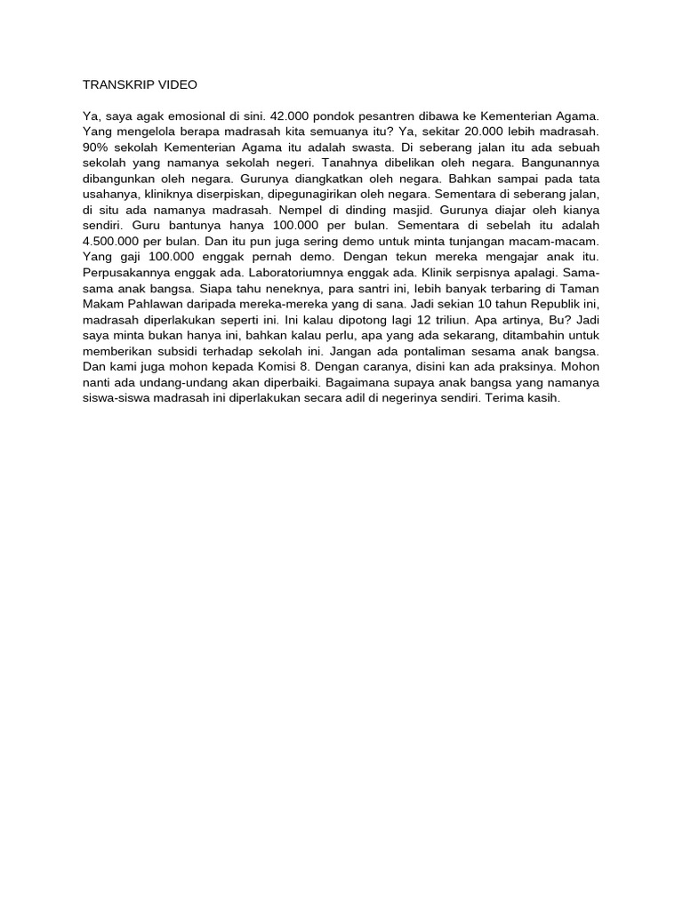 Transkrip Video | PDF