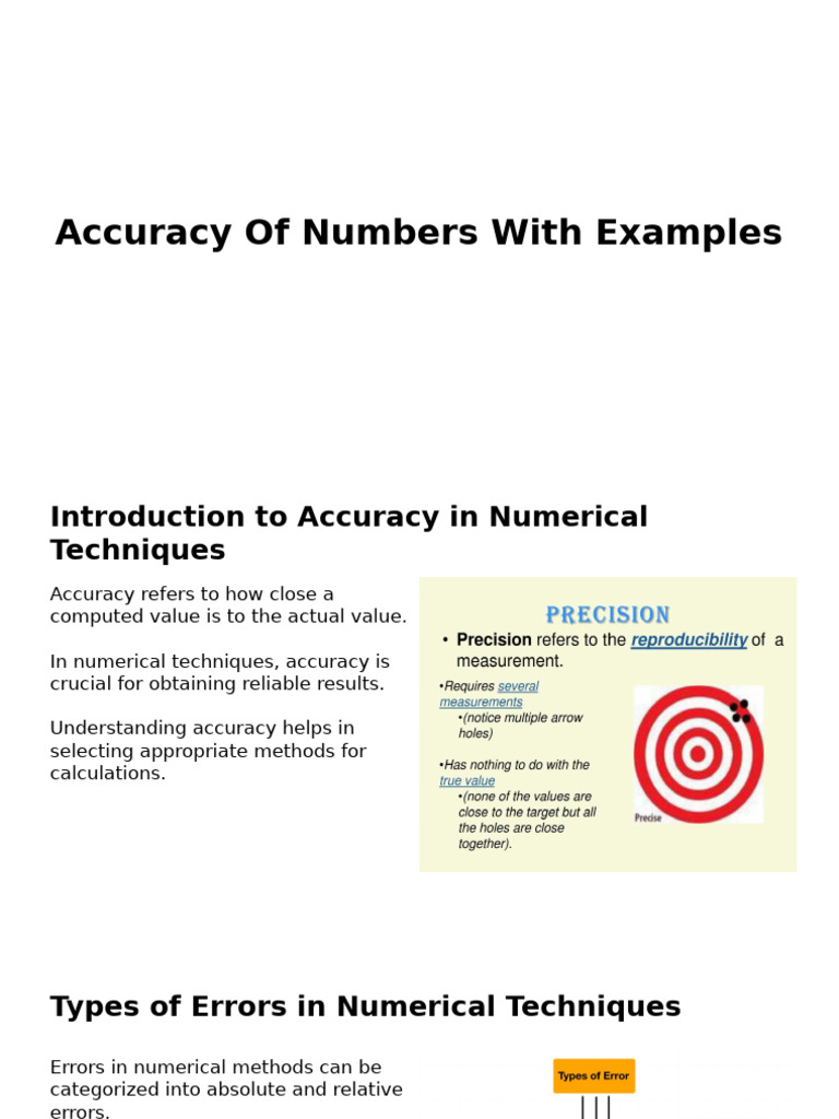 Accuracy of Numbers With Examples in Numerical Techniques | PDF ...