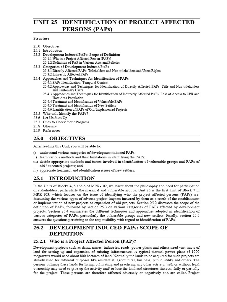 Project Affected People (Sociaty and Cultural) | PDF | Census | Non ...