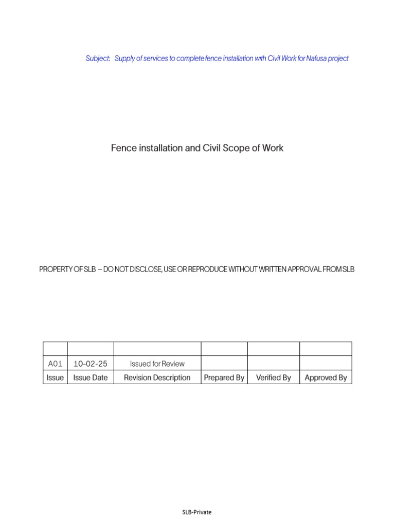 Scope of Work Fence Installatıon | PDF