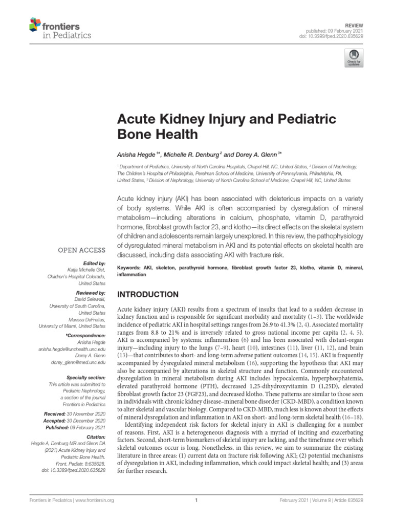 Acute Kidney Injury and Pediatric Bone Health | PDF | Interleukin 10 ...