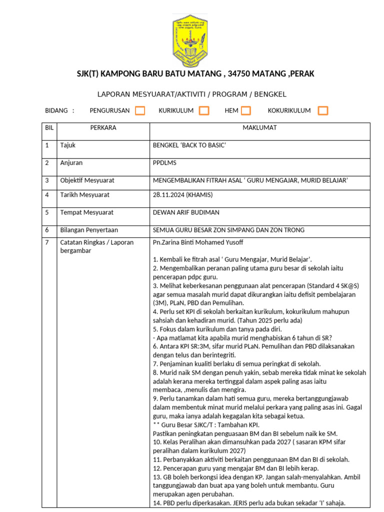 Minit Curai BACK TO BASIC | PDF