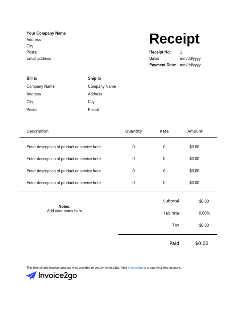 Contractor-Receipt-Template | PDF