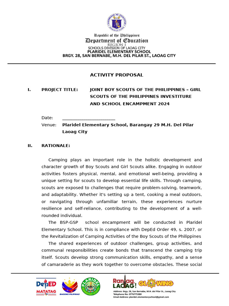 BSP GSP Proposal 2024 2025 | PDF | Scouting | Boy Scouts Of America