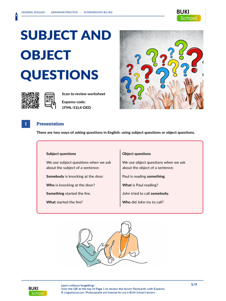 subject-and-object-questions-british-english-student-B1-B2 | PDF | Verb | English Language