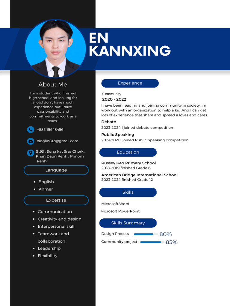 Black Modern Professional Resume PDF | PDF