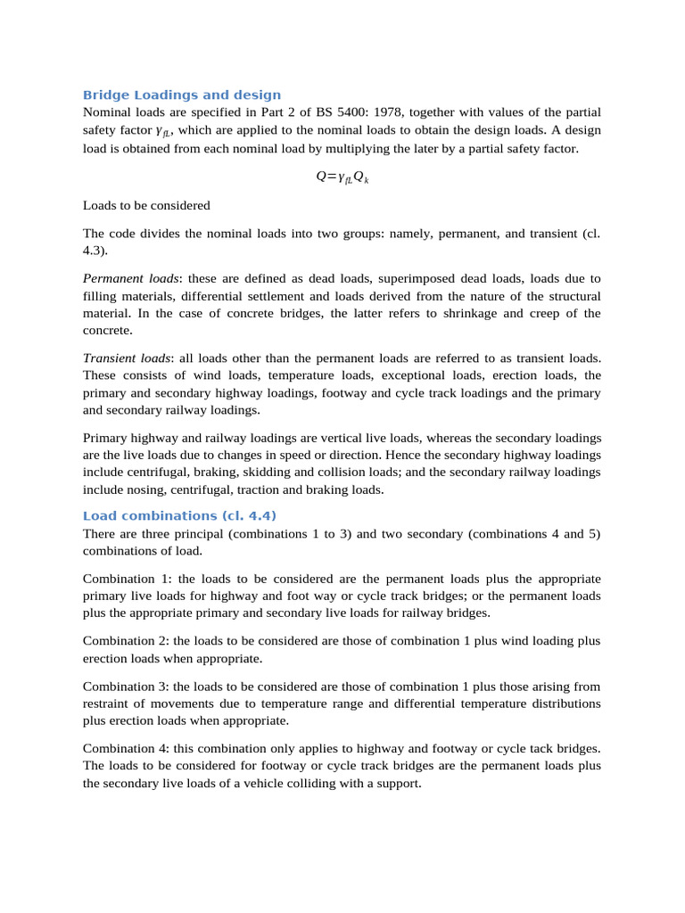 Bridge Loadings and design | PDF | Structural Load | Lane