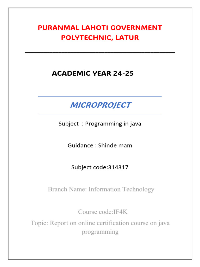 Java Report PDF | PDF