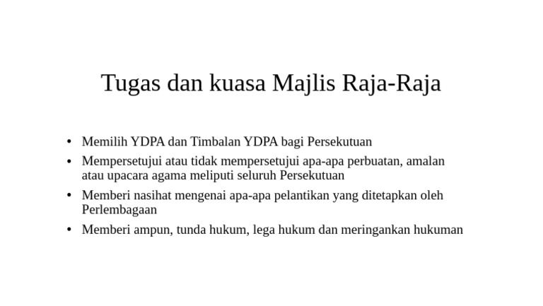 Tugas Dan Kuasa Majlis Raja | PDF