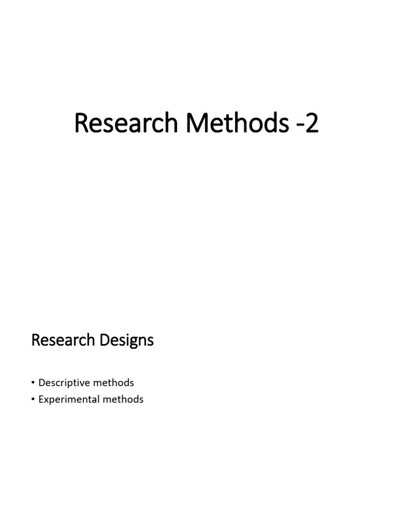 Research Methods - 2 | PDF | Experiment | Ethology