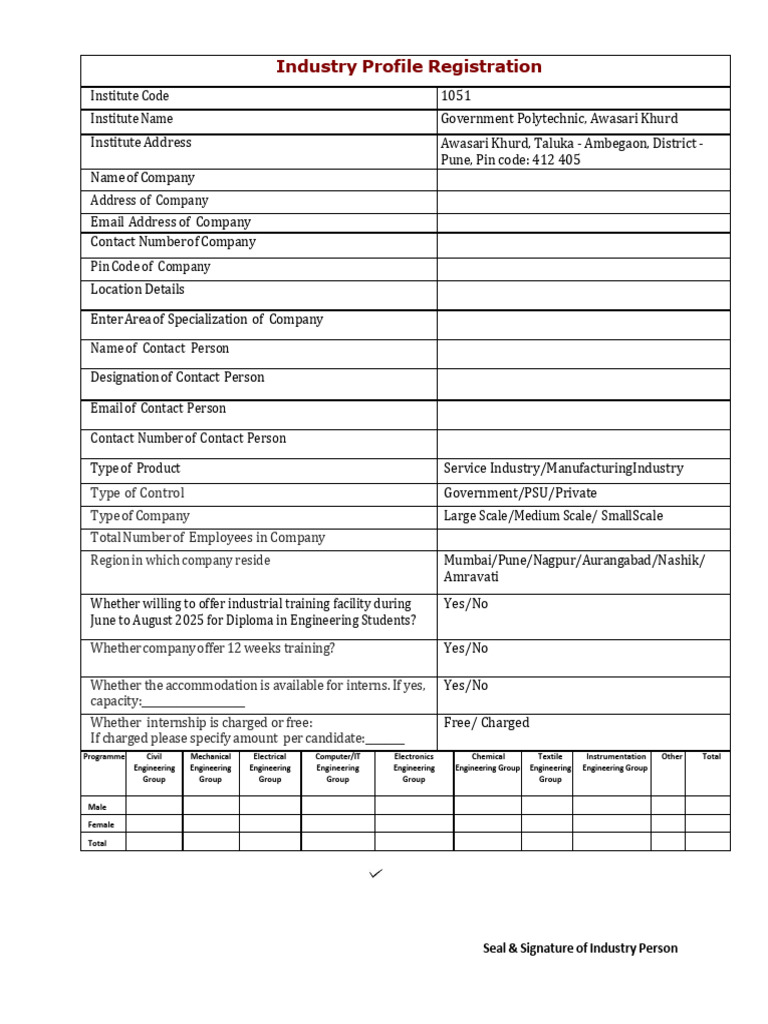 Industry Profile Registration GPAw | PDF | Engineering