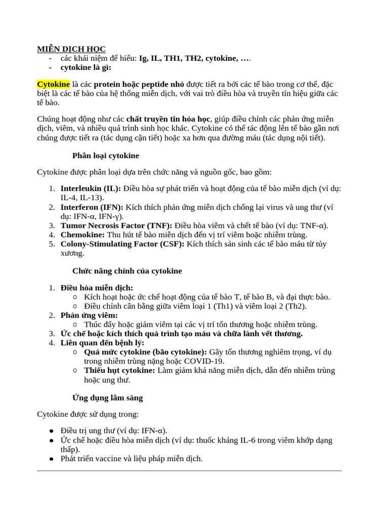 MIỄN DỊCH HỌC- tài lieu2024.1 | PDF