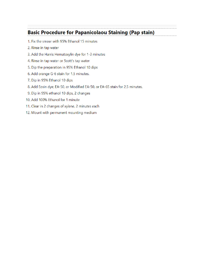 Pap Procedure | PDF