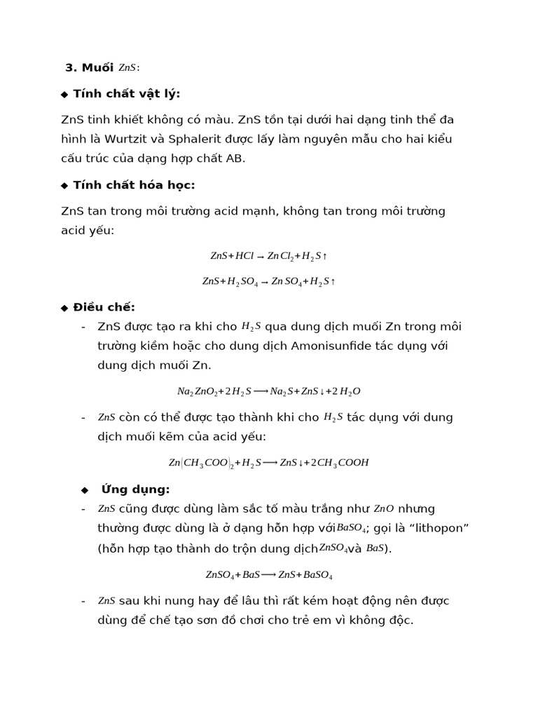 ZINC-phần 3 TCHH | PDF